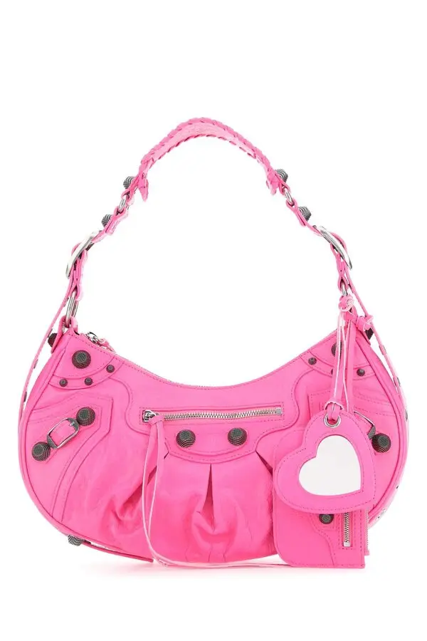 Balenciaga Fluo Nappa Leather Le Cagole S Shoulder Bag - Pink