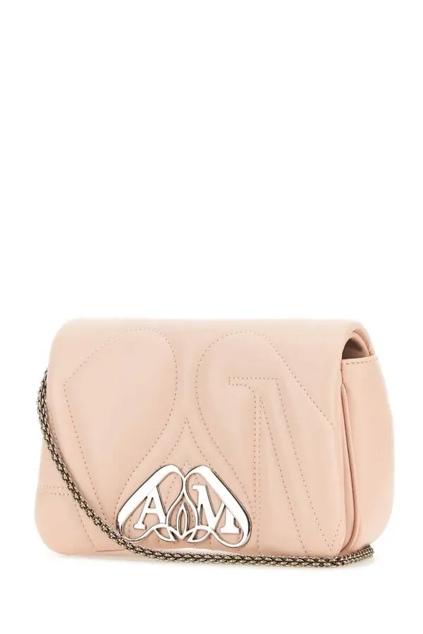 Alexander McQueen Pastel Leather Mini Seal Clutch - Pink