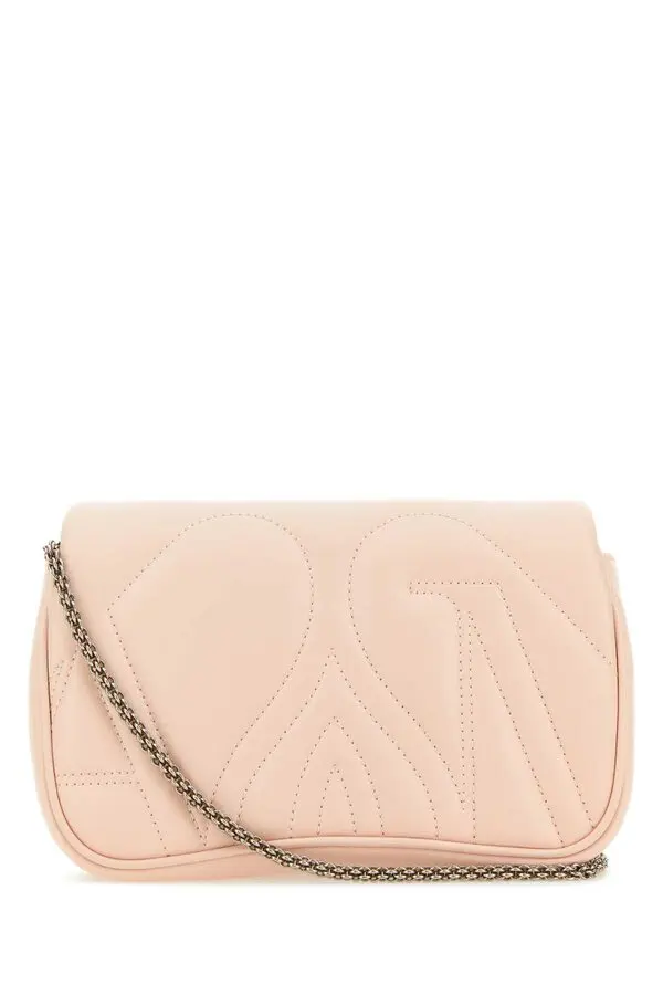 Alexander McQueen Pastel Leather Mini Seal Clutch - Pink
