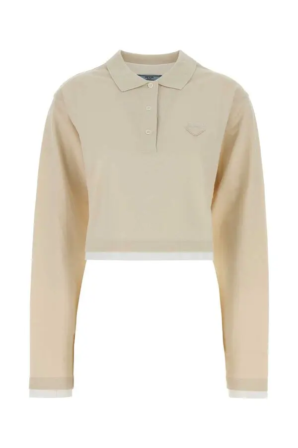 Prada Sand Piquet Polo Shirt