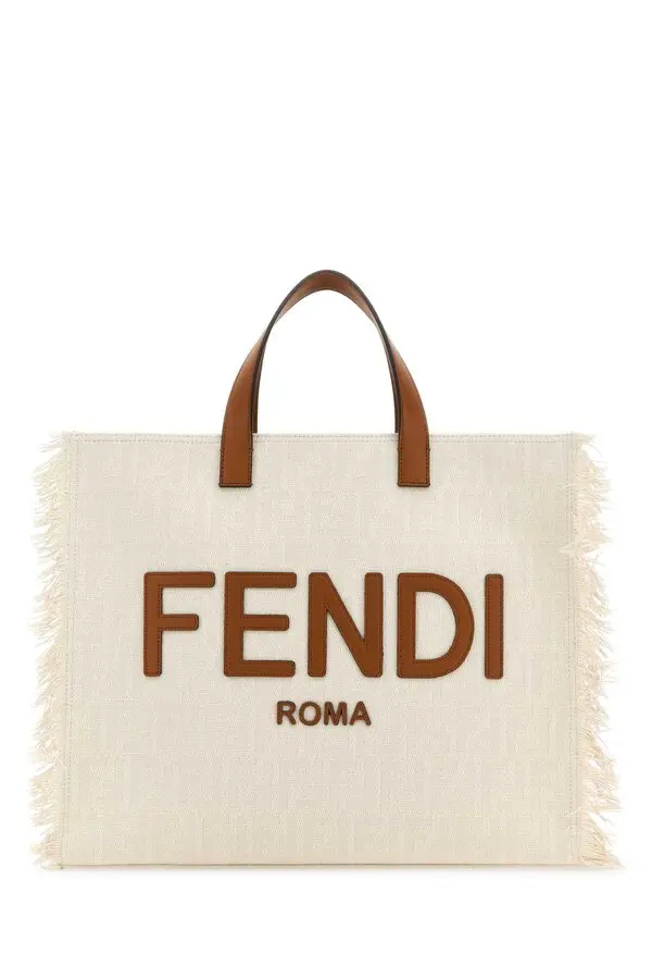 Fendi Embroidered Jacquard Ff Shopper Shopping Bag