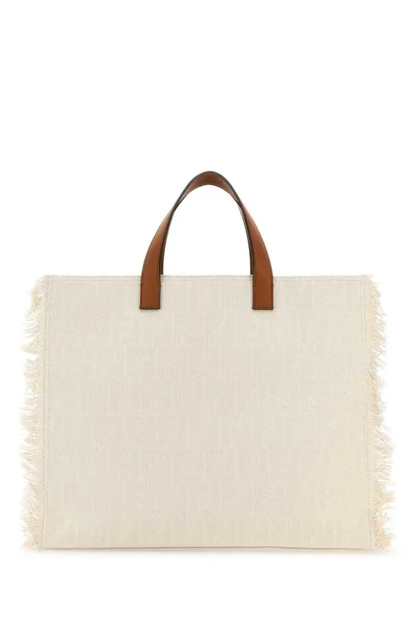 Fendi Embroidered Jacquard Ff Shopper Shopping Bag