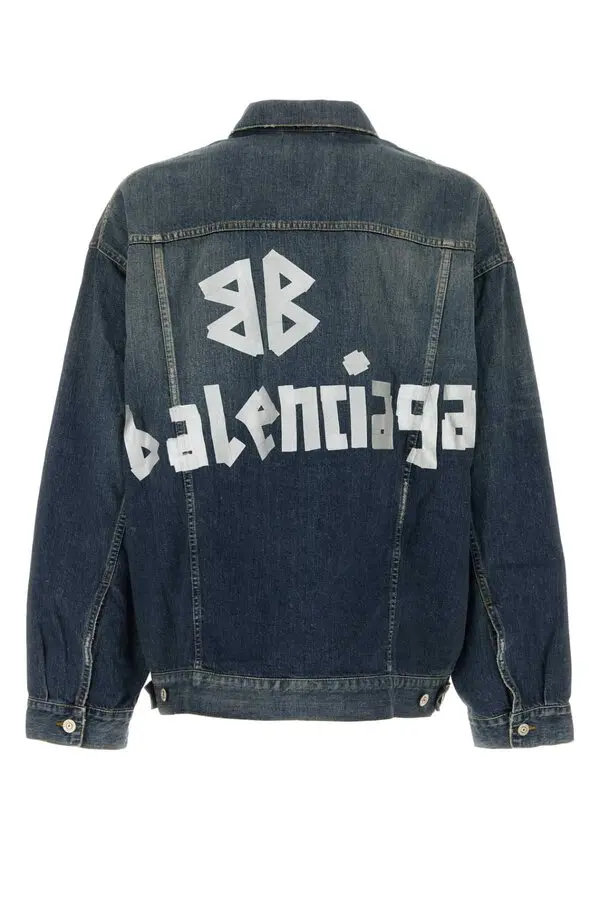 Balenciaga Denim Oversize Jacket - Blue