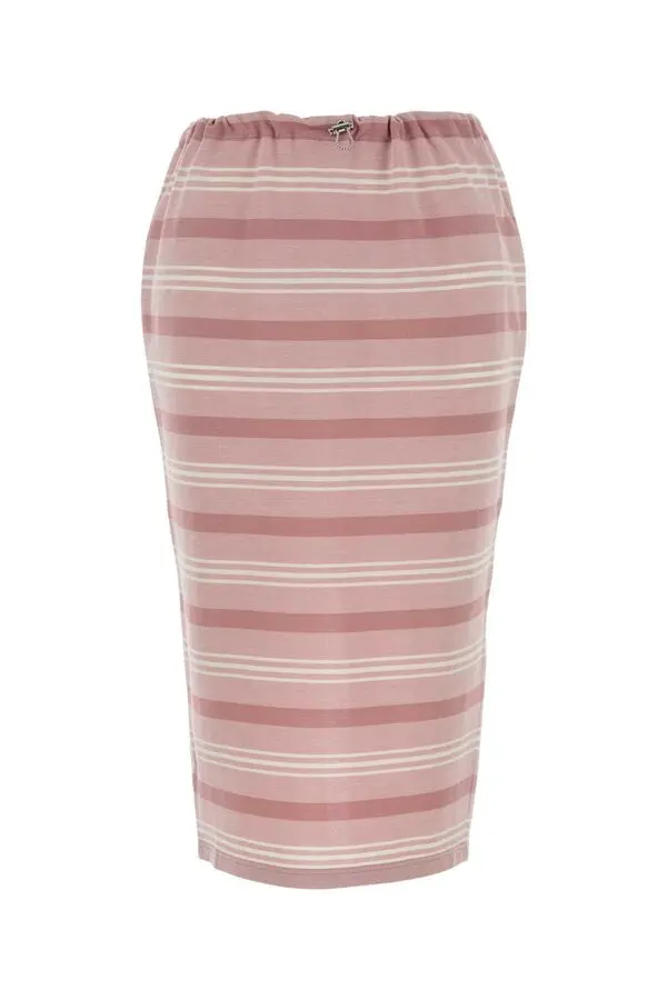 Prada Embroidered Piquet Skirt