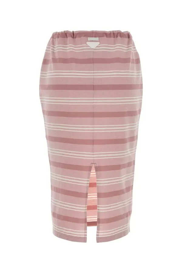 Prada Embroidered Piquet Skirt