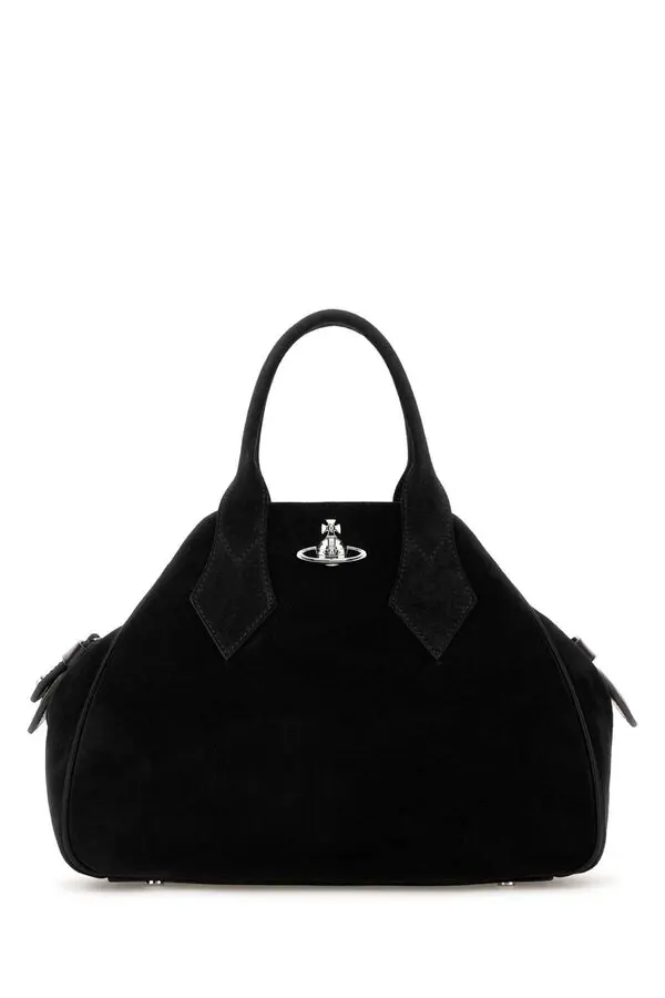 VIVIENNE WESTWOOD Suede Medium Yasmine Handbag - Black