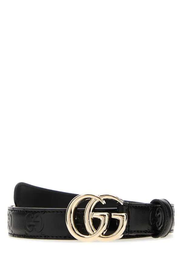 Gucci Leather Gg Marmont Belt - Black