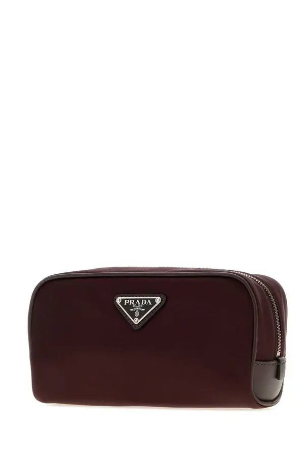 Prada Aubergine Fabric Beauty Case - Purple