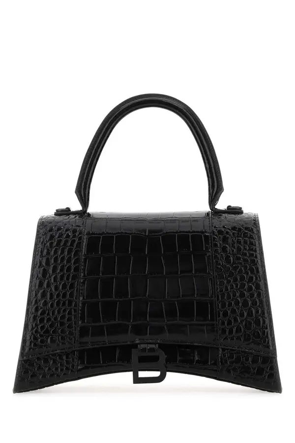 Balenciaga Leather Hourglass Handbag - Black