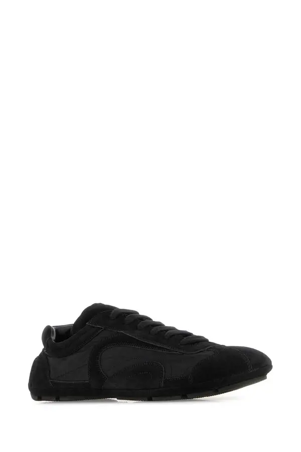 Prada Suede And Re-nylon Montecarlo Re-edition 2005 Sneakers - Black