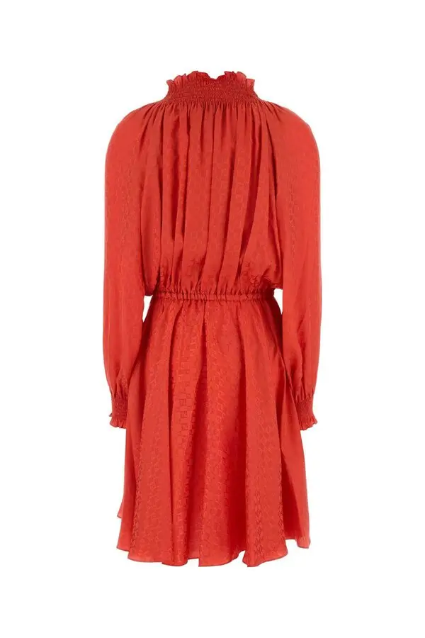 Fendi Coral Silk Mini Dress