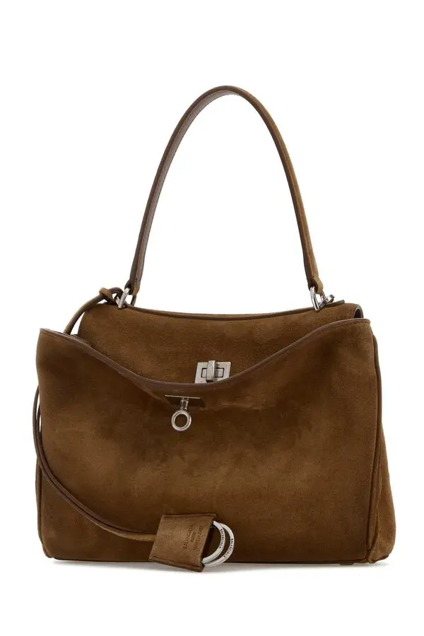 Balenciaga Camel Suede Small Rodeo Handbag - Brown