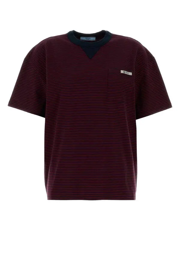 Prada Embroidered Cotton Oversize T-shirt