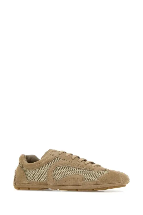 Prada Cappuccino Suede And Mesh Montecarlo Re-edition 2005 Sneakers - Brown