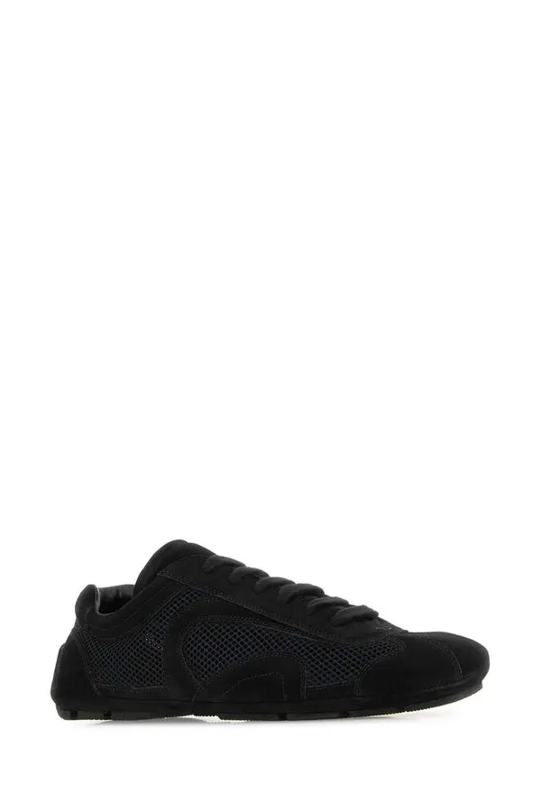Prada Suede And Mesh Montecarlo Re-edition 2005 Sneakers - Black