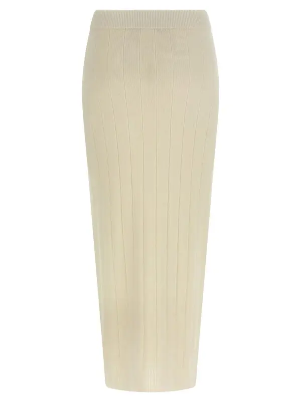 Max Mara Sante' Cashmere Midi Skirt - White