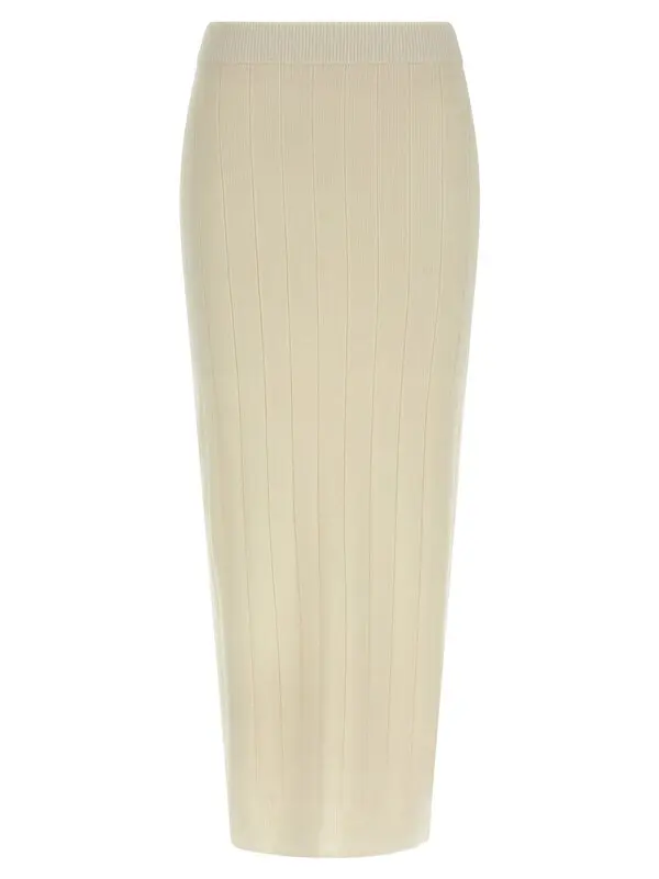 Max Mara Sante' Cashmere Midi Skirt - White