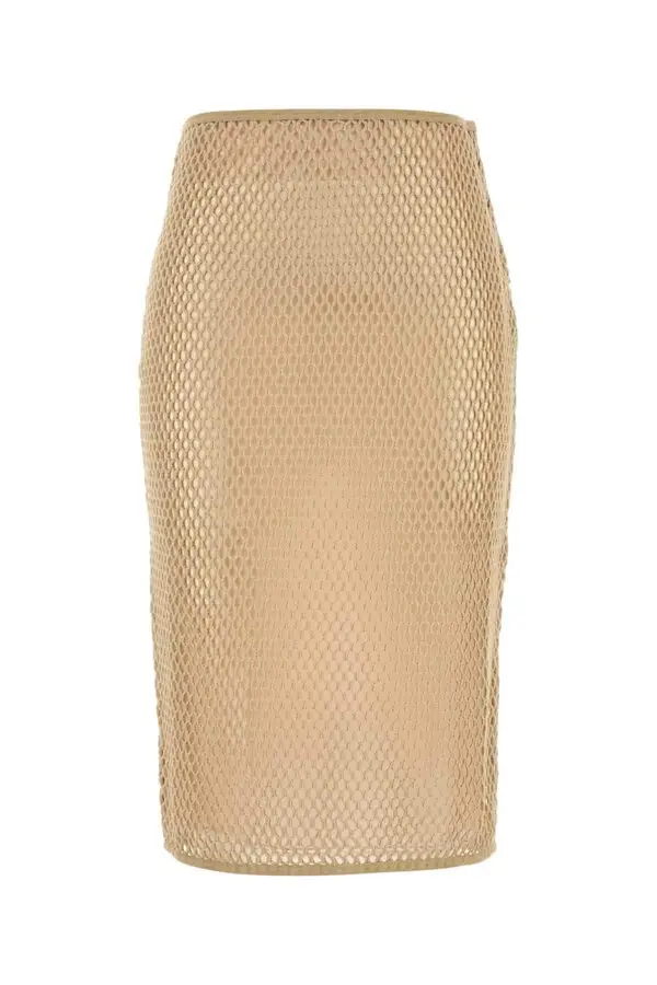 Prada Beige Mesh Skirt - Brown