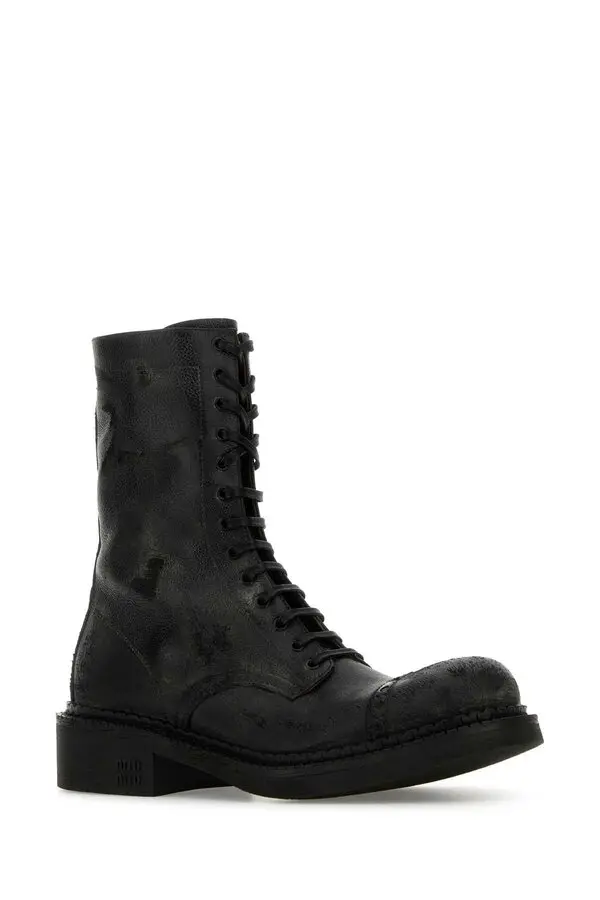 Miu Miu Leather Ankle Boots