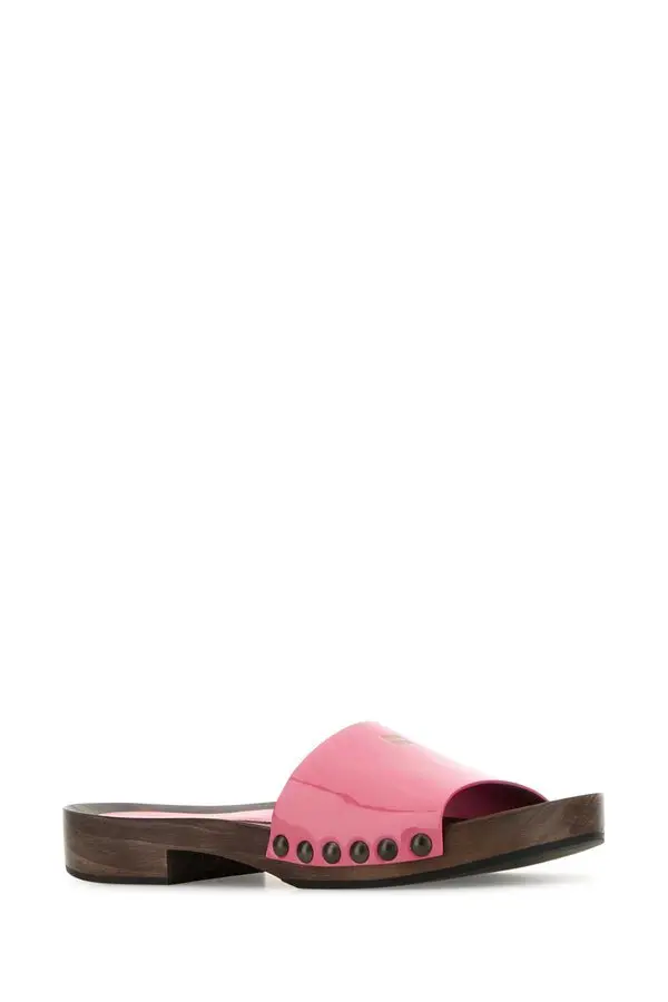Miu Miu Fuchsia Leather Clogs