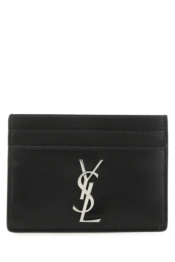 Saint Laurent Leather Card Holder - Black