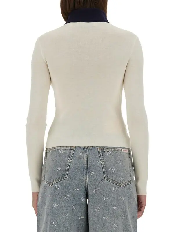 SELF-PORTRAIT Merino Wool Cardigan - Cream