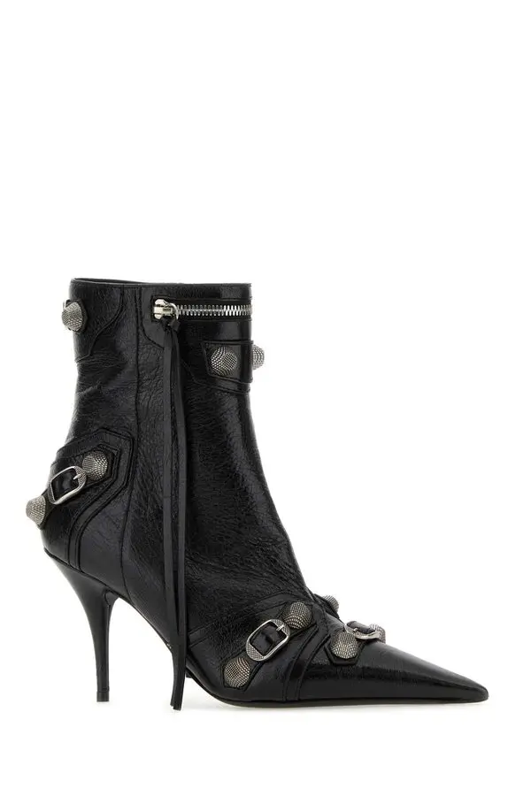 Balenciaga Leather Cagole Ankle Boots
