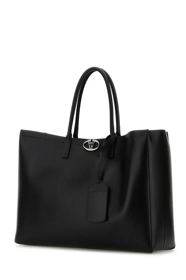Valentino Garavani Leather Vlogo Shopping Bag