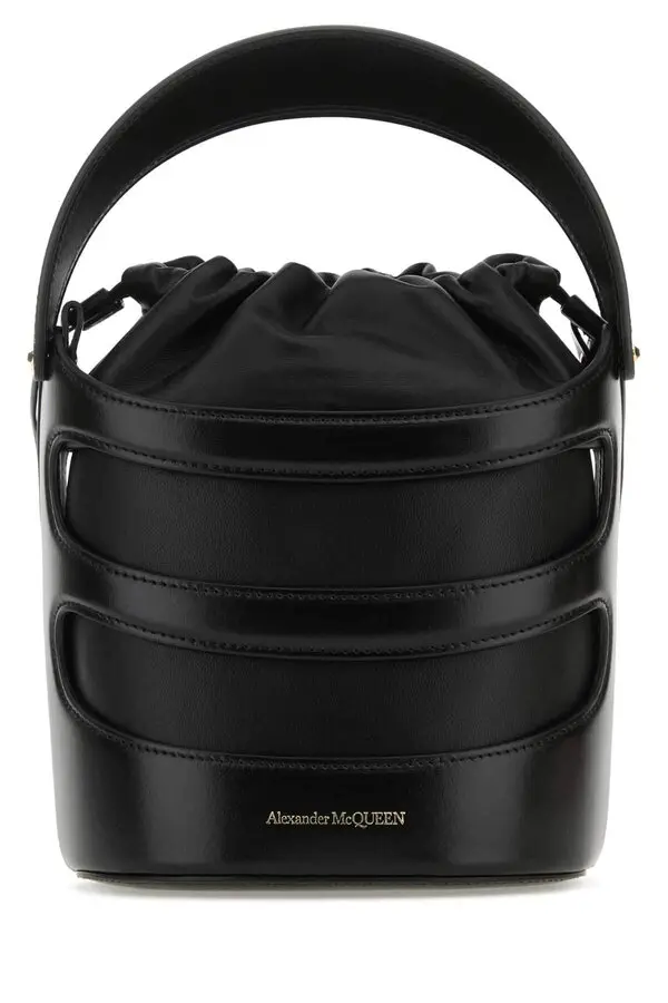 Alexander McQueen Leather The Rise Bucket Bag - Black
