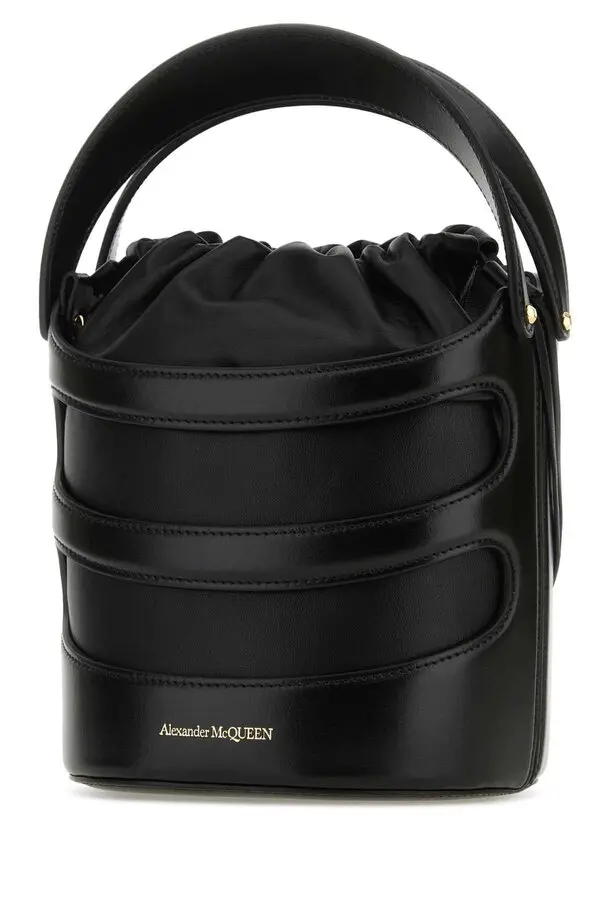 Alexander McQueen Leather The Rise Bucket Bag - Black