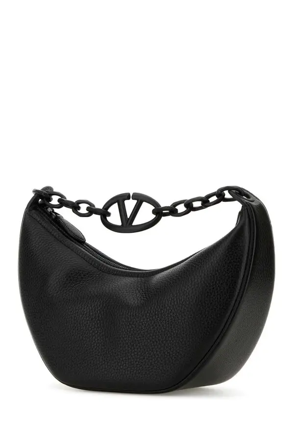 Valentino Garavani Leather Hobo Vlogo Moon Handbag - Black