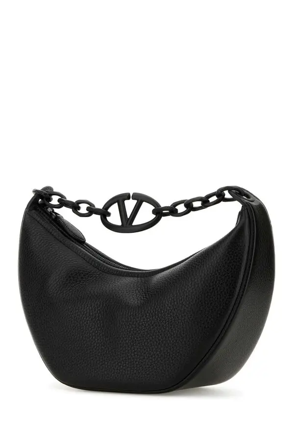 Valentino Garavani Leather Hobo Bag - Black