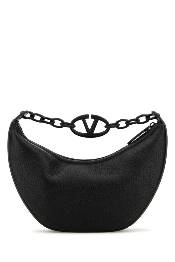 Valentino Garavani Leather Hobo Bag - Black