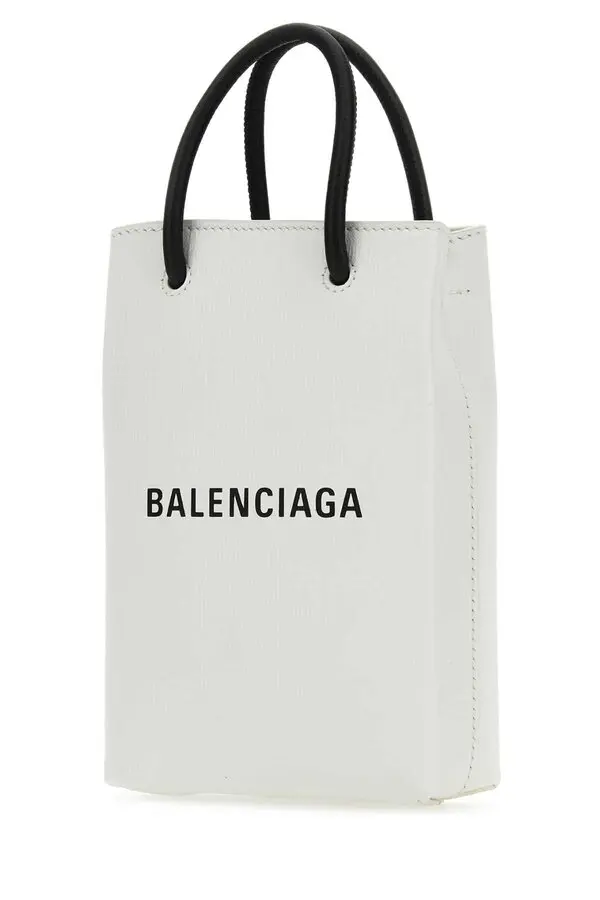 Balenciaga Leather Phone Case - White