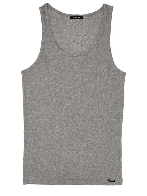 TOM FORD Tank Top With Logo - Gray