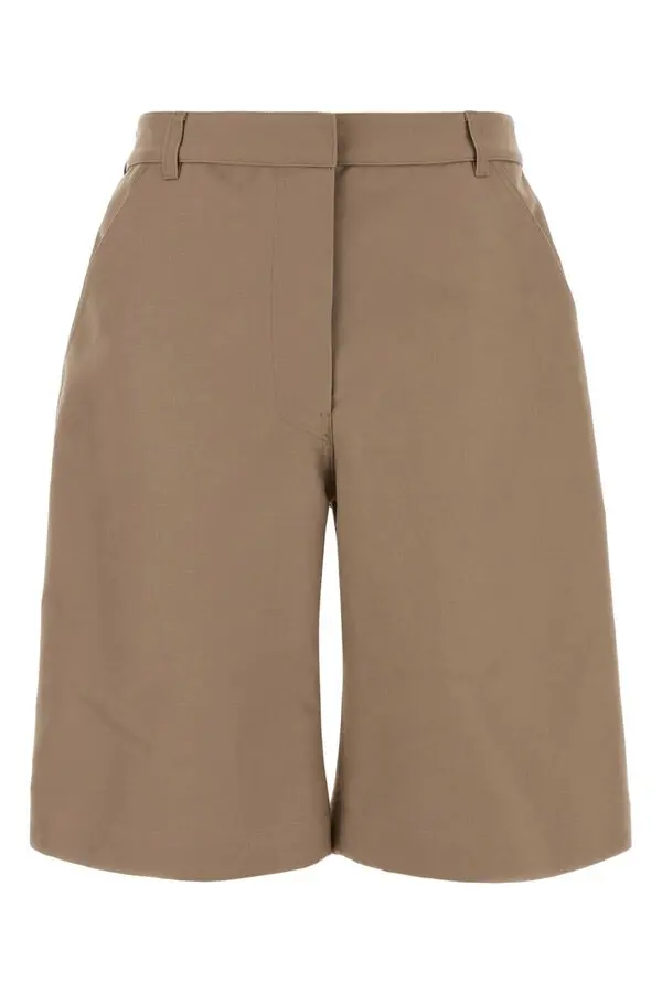 Balenciaga Sand Cotton Bermuda Shorts - Brown