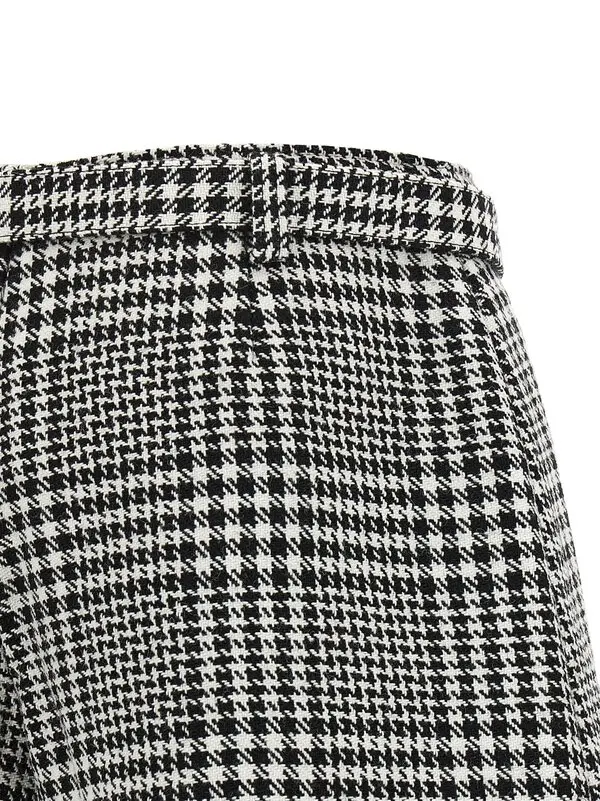 SELF-PORTRAIT Houndstooth Bouclé Wool Blend Skort - Multicolor