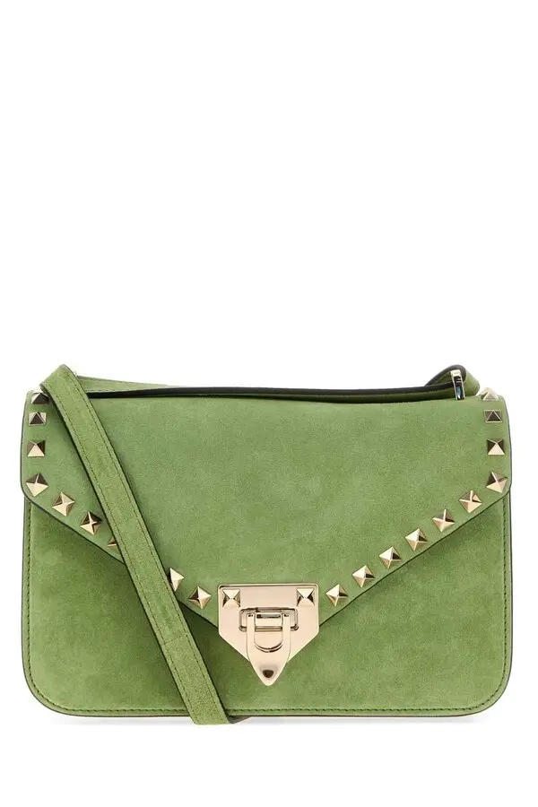 Valentino Garavani Suede Rockstud Cross Body Bag - Green
