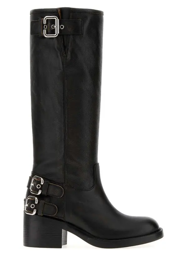 Chloé Leather Dakota Boots - Black