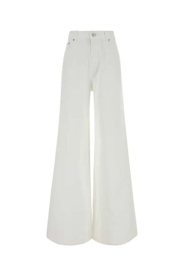 Alaïa Denim Wide-leg Jeans - White
