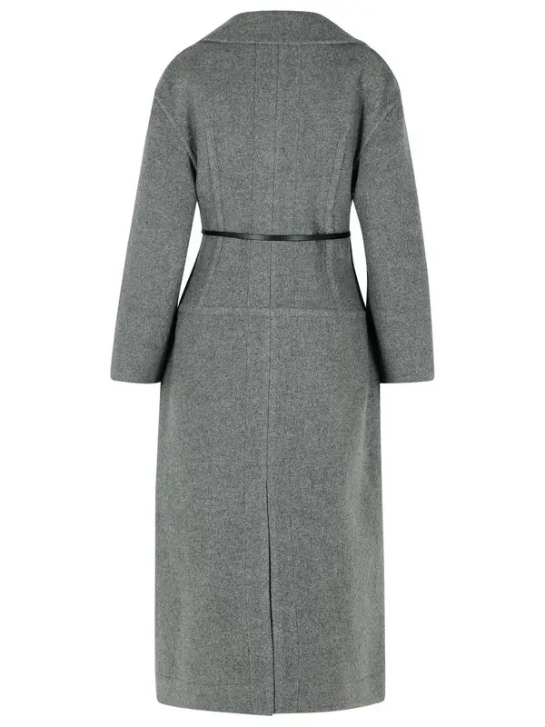 JIL SANDER Grey Virgin Wool Coat