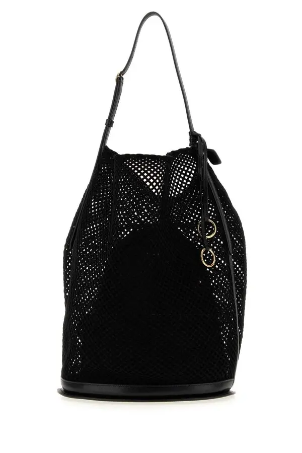 Alaïa Mesh Large Hip Bucket Bag - Black