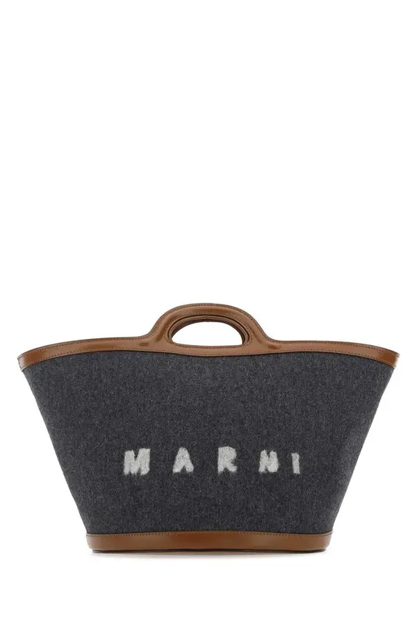 Marni Tropicalia Two-tone Felt And Leather Handbag - Multicolor