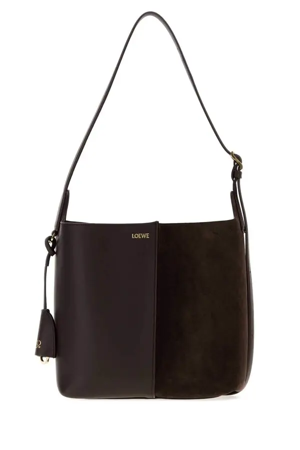 Loewe Leather And Suede Medium Bilbao Bucket Bag - Brown