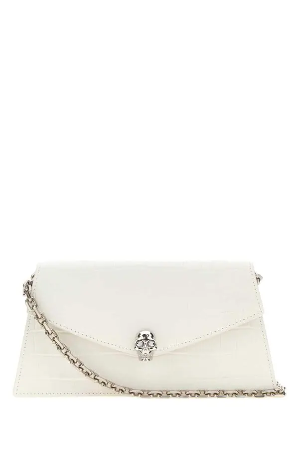 Alexander McQueen Leather Mini Skull Crossbody Bag - White
