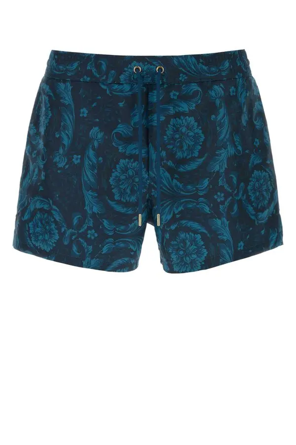 Versace Printed Polyester Swimming Shorts - Multicolor