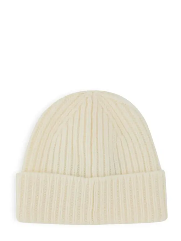 GOLDEN GOOSE Damian Ribbed Beanie - White