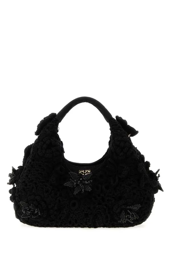 GANNI Crochet Handbag - Black