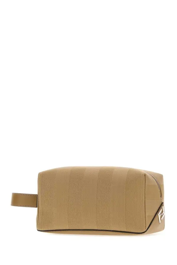 Fendi Beige Canvas Beauty Case