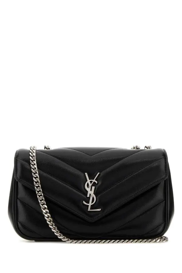 Saint Laurent Leather Small Loulou Shoulder Bag - Black